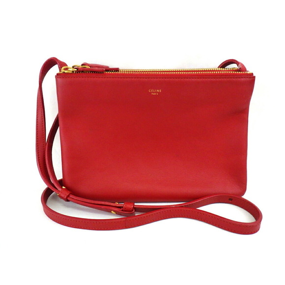 Celine | Bags | Celine Bag Red Small Shoulder Trio | Poshmark
